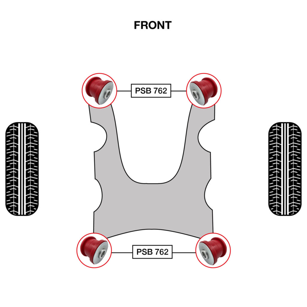 4 x VW Transporter T5/T6 Complete Front Sub Frame Poly Bushing Kit 2003 ...